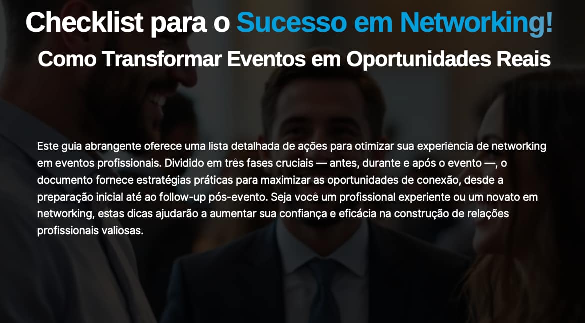 Checklist para o Sucesso em Networking - Mário Neto - Marketing Online